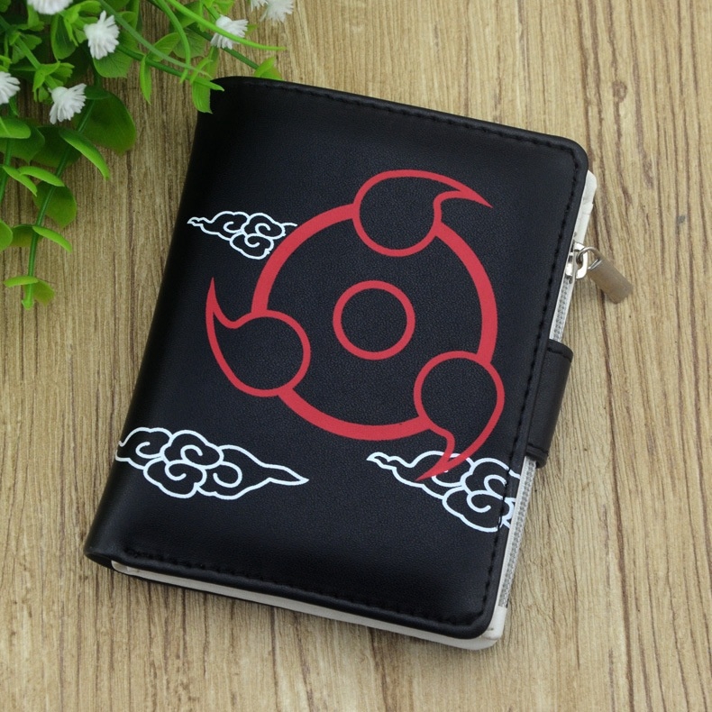 NARUTO Button Wallet Cartoon Purse 3D Printing Itachi Uchiha Boys Card ...