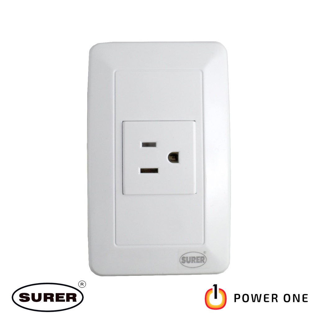Surer 1338 1 Gang Parallel Outlet with Ground, Flush Type (Aura Series) (1300 Series) | Shopee ...