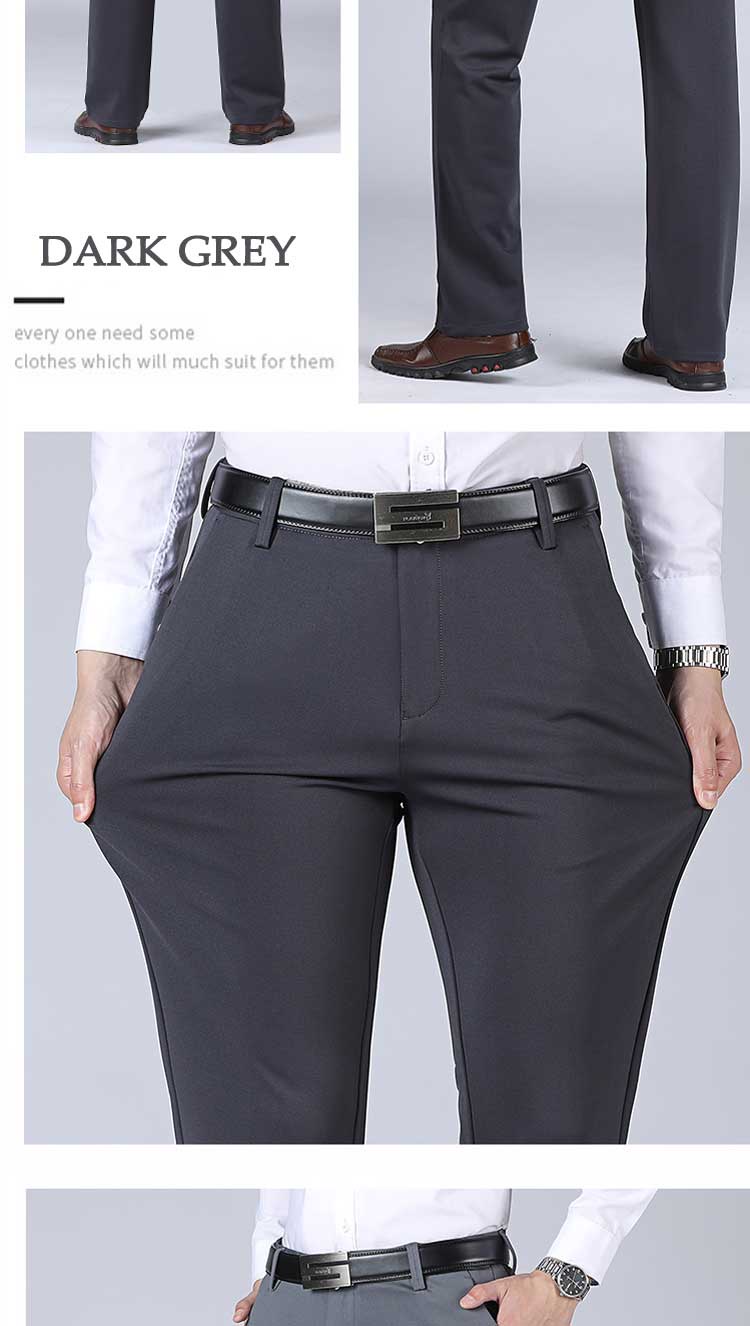 【Local Delivery】CEO Men's Formal Suit Pants Black Straight Cut Loose ...