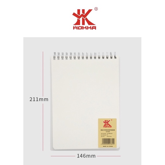 HOKKA Premium 80Pages Quality Muji Style Notebook Spiral Steno Vertical ...