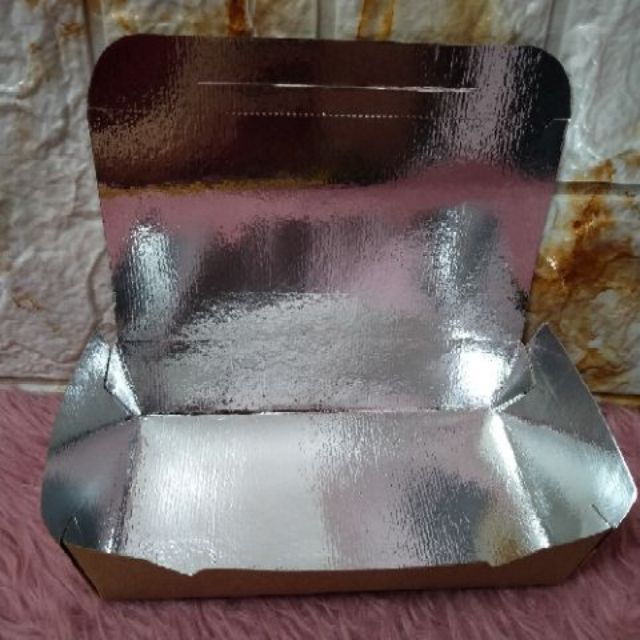 Spaghetti Box - Foil Laminated (Silver/Brown) (50pcs/Pack) | Shopee ...