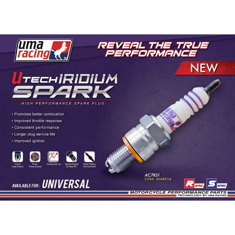 UMA Racing Utech Iridium Sparkplug | Shopee Philippines