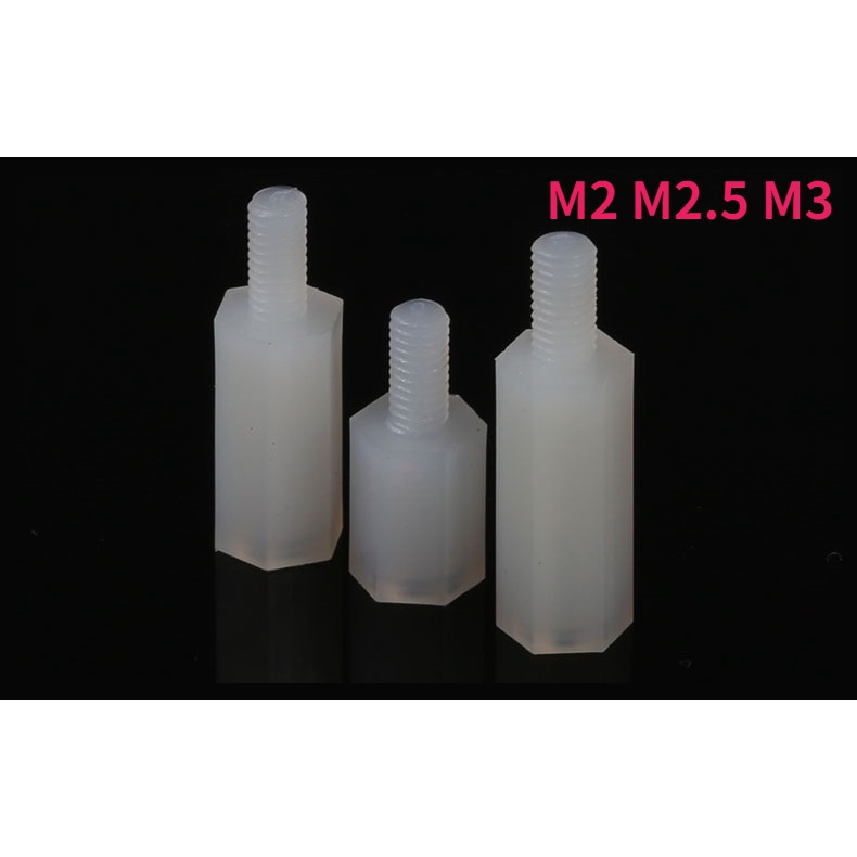 M2 M2.5 M3 White Hex Hexagon Nylon Column Standoff Spacer Column ...