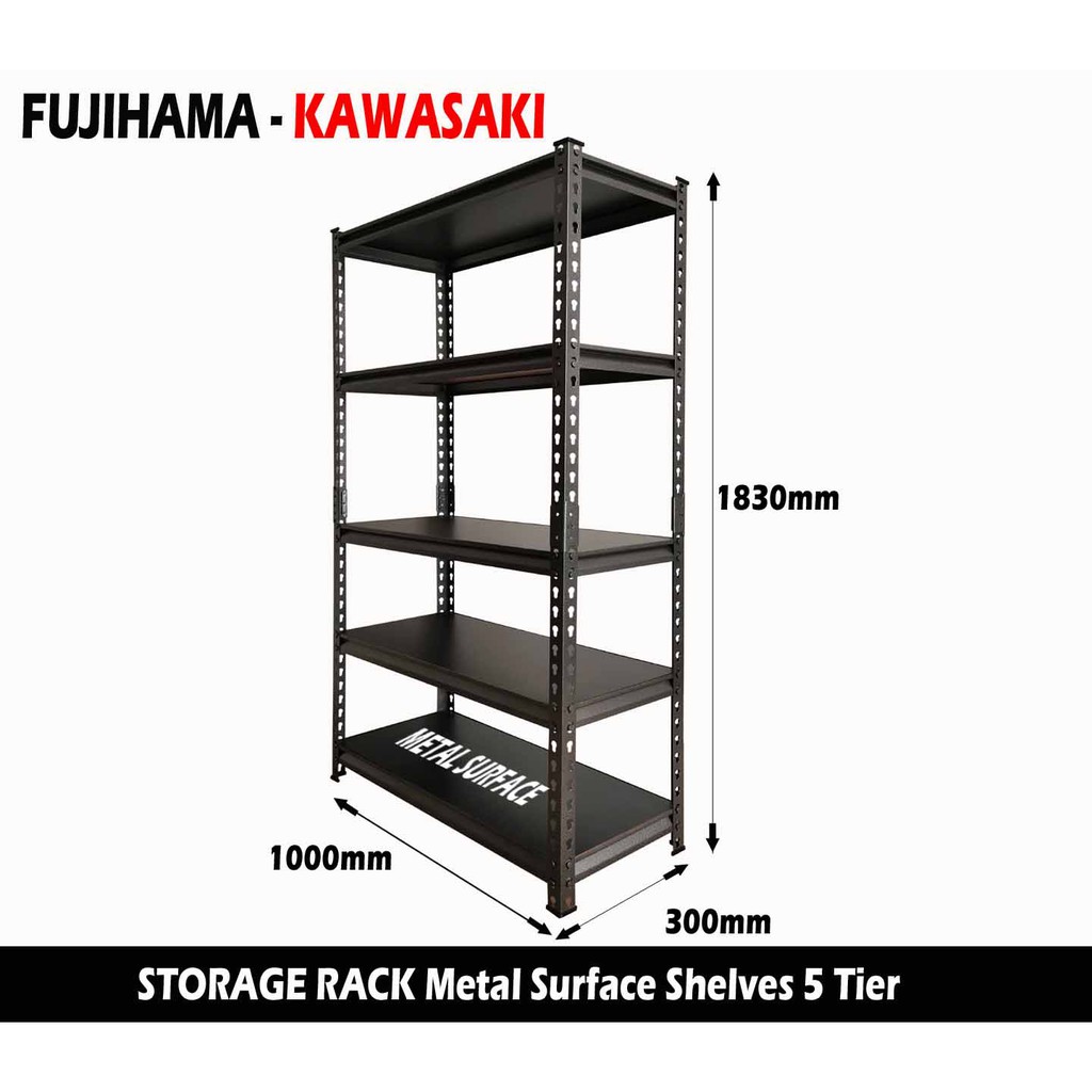 Fujihama 5 layer Boltless METAL Storage Rack Shelves (1830x1000x300mm ...