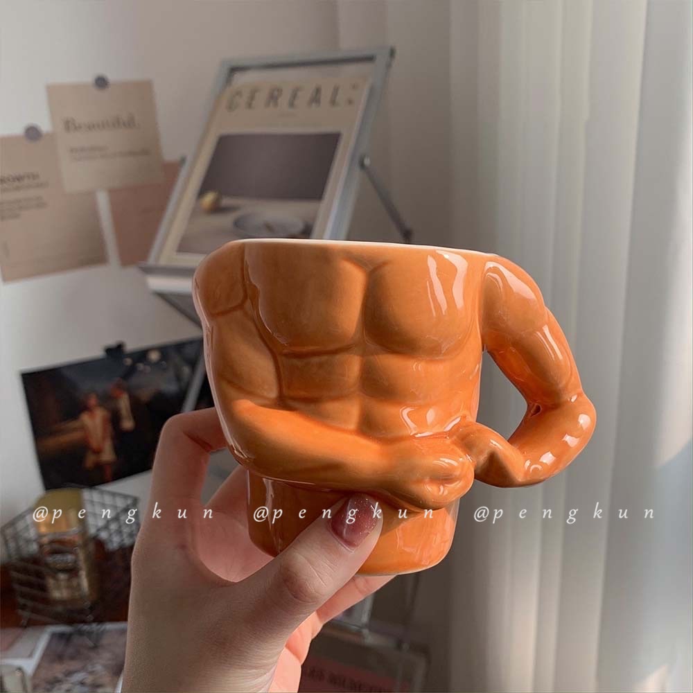 Creative cute macho cup muscle cup ceramic mug student personality ...