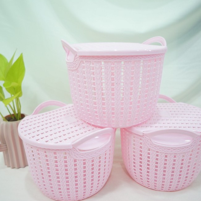 Pink Mini Basket / Bakul Mini Merah Jambu / Storage basket pastel ...