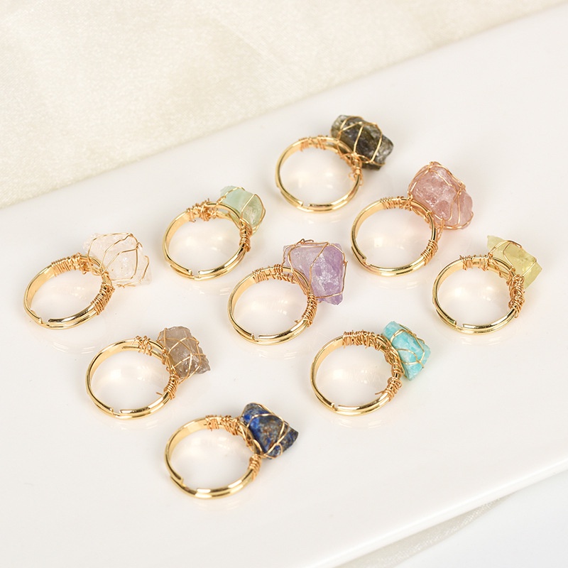 Fashion Adjustable Stone Ring crystal jewelry single big stone gold ...