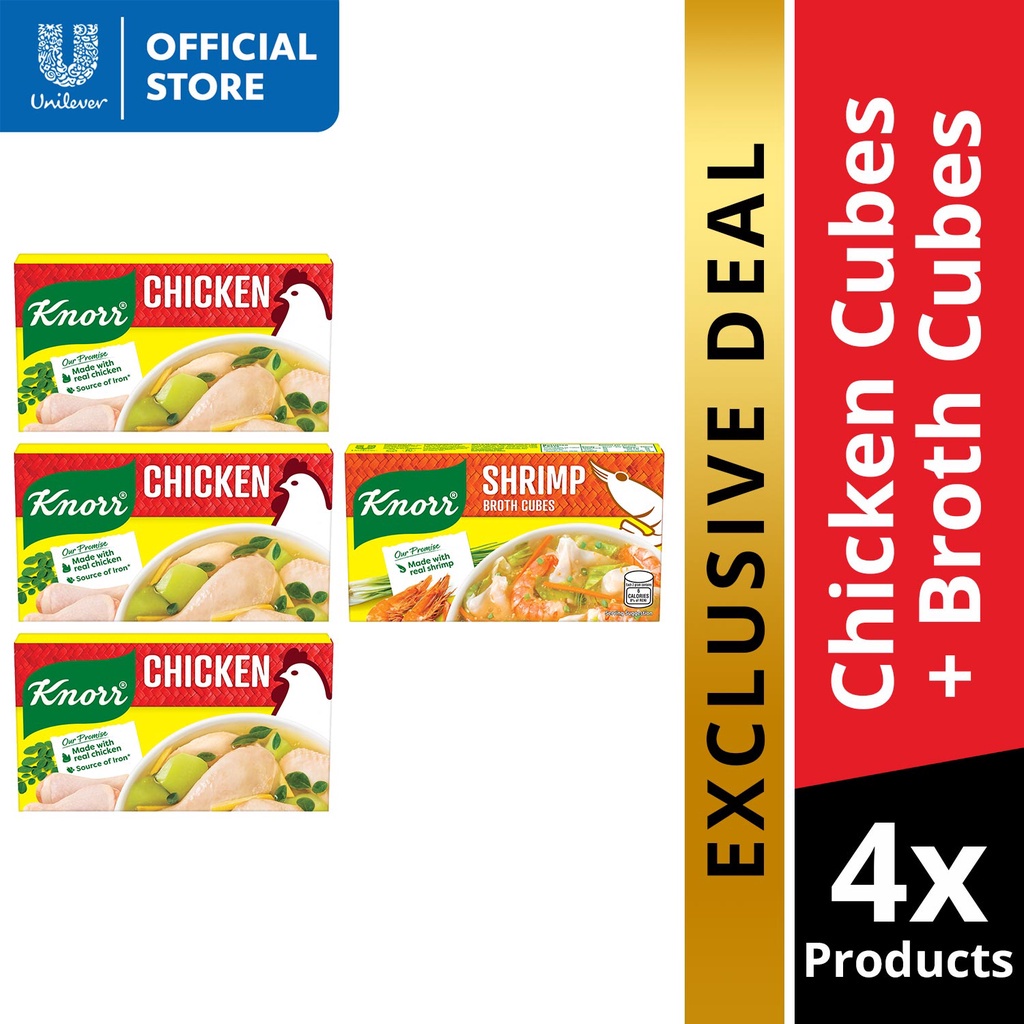 Knorr Chicken Cubes Pantry 60g x3 + Knorr Shrimp Cubes Pantry 60g ...