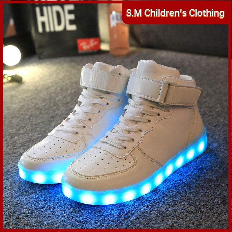 Colorful Luminous Shoes Usb Charging High-Top Men S And Women Same ...