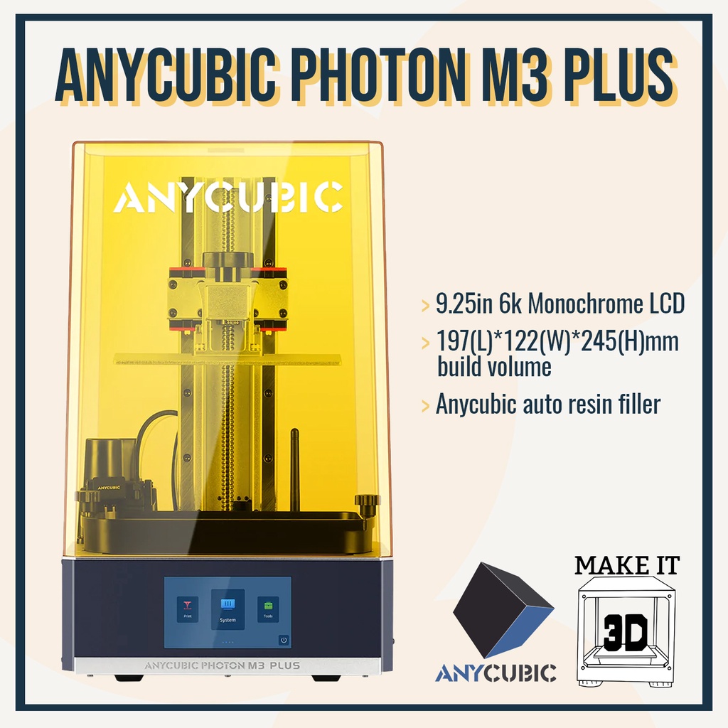 Anycubic Photon M3 Plus 6k Fast Large Format mSLA Resin 3D Printer with ...