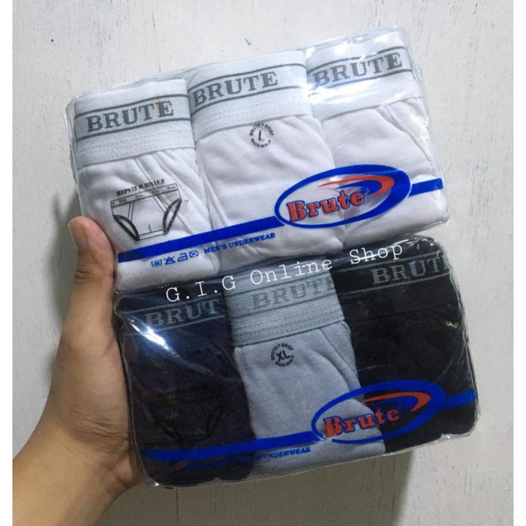 3 pcs Original BRUTE Brief for Men (Outside/Inside Garter) | Shopee ...