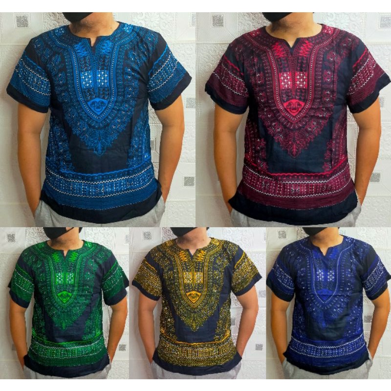 Indian Black New Dashiki Bohemian Batik Shirt (Unisex) | Shopee Philippines