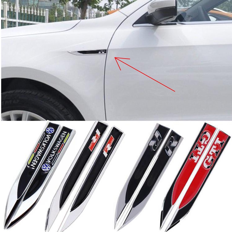 Blade Fender Metal 3D Car Logo Side Label Modified Sticker Volkswagen ...
