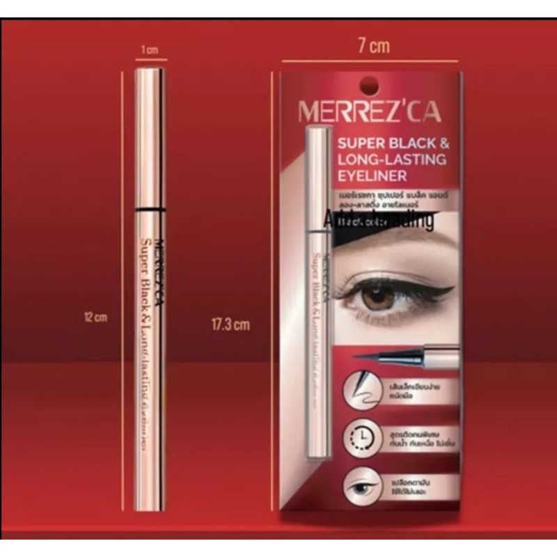 MERREZCA SUPER BLACK EYELINER Magic Head Tiny Line | Shopee Philippines
