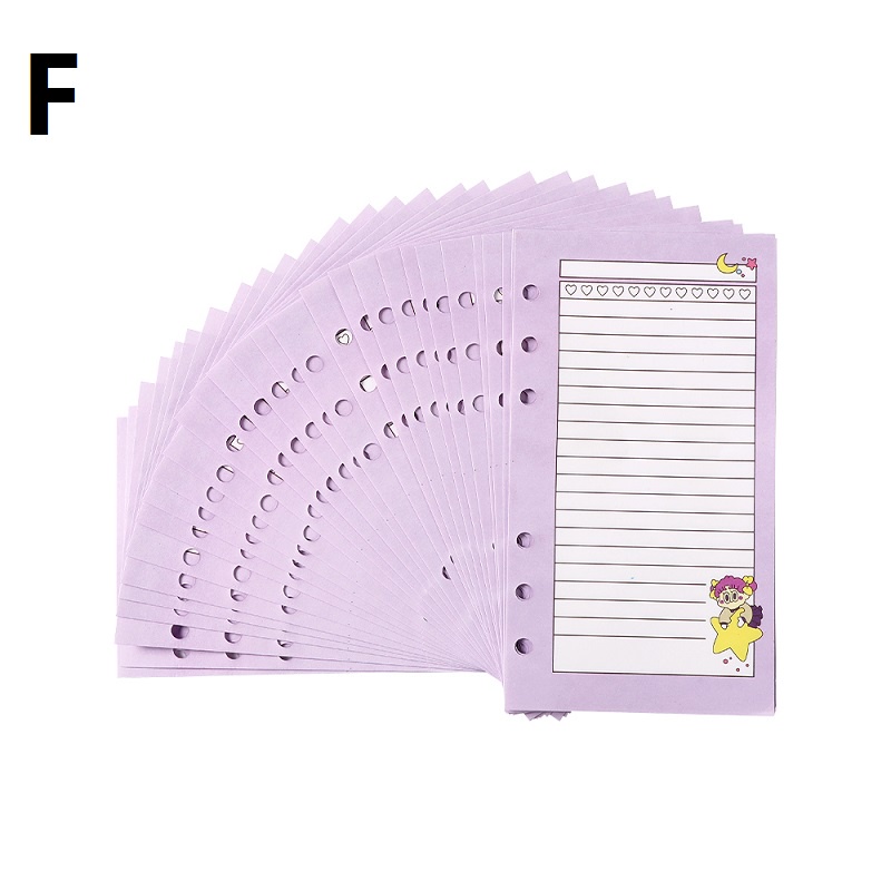 40sheets A6 Colorful Kawaii Loose Leafs 6-hole Notebook Filler Paper ...