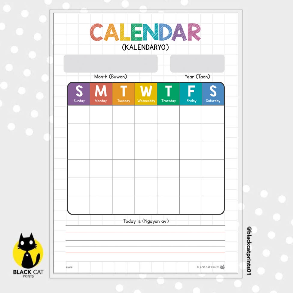 Days Months Calendar Educational Chart Poster (A4 Size / High Quality ...