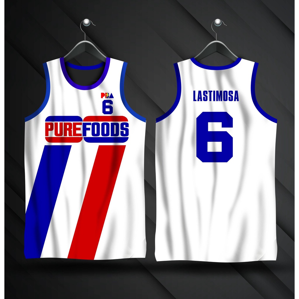 PBA RETRO JERSEY | Pure foods Tender Jui cy Hotdog White | Customize ...