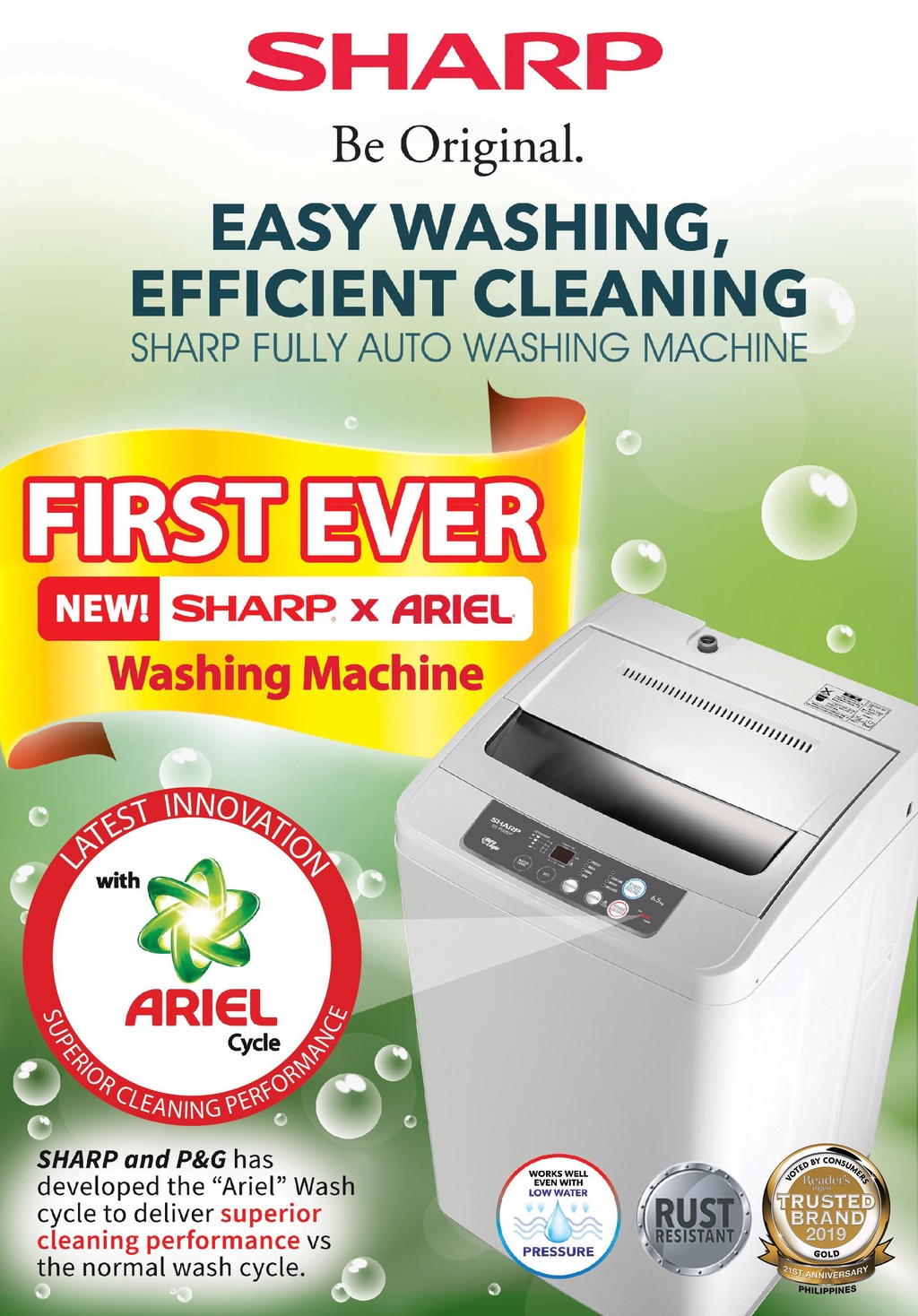 Sharp ES-PG750P 7.5 kg Fully Automatic Washing Machine | Shopee Philippines