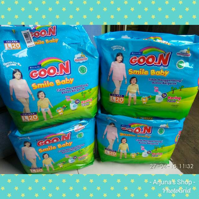 GOON Smile Baby Diapers Pants L-20pcs | Shopee Philippines