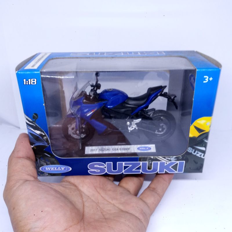 Diecast Motorcycle Sport/Suzuki GSX-S1000F Welly Miniature Motor 1:18 ...