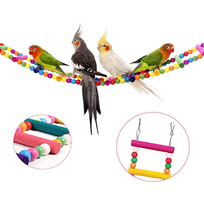BIRD TOYS Parrot Steps Ladder Toys Sun Conure Ladder Budgie Cockateil ...