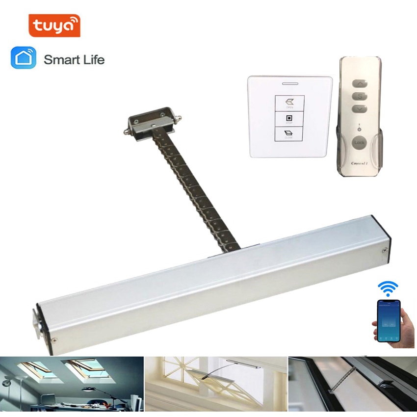 24V 220V Tuya Automatic WIFI Window Actuator Opener With Remote Key ...