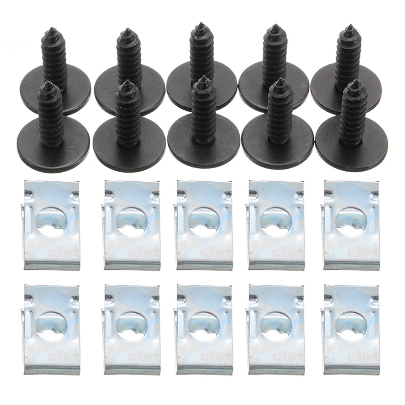 20pcs Chassis Engine Guard Metal Nut/Screw Washers U-shape Clip Car ...