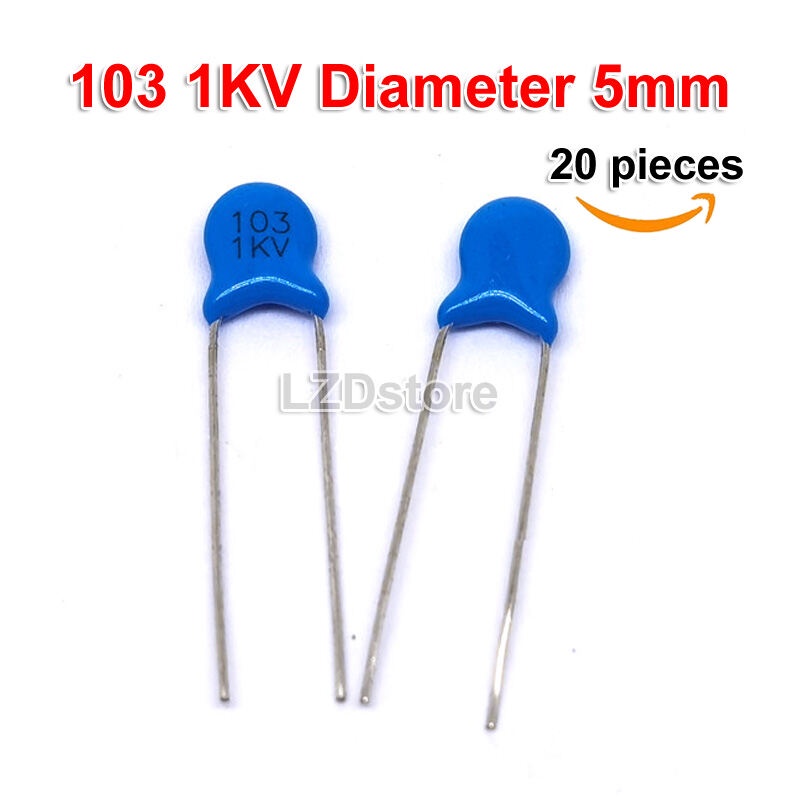 20pcs High Voltage Ceramic Capacitor 103K 103M 1KV 103 1000V Diameter ...