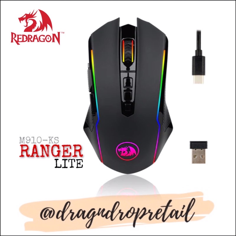 Redragon RANGER LITE M910-KS RGB Wired and Wireless 2.4G Dual Mode ...