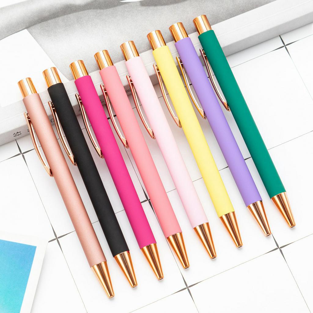 Press Ballpoint Pen Candy Gold Metal Stationery School Office Supplies ...