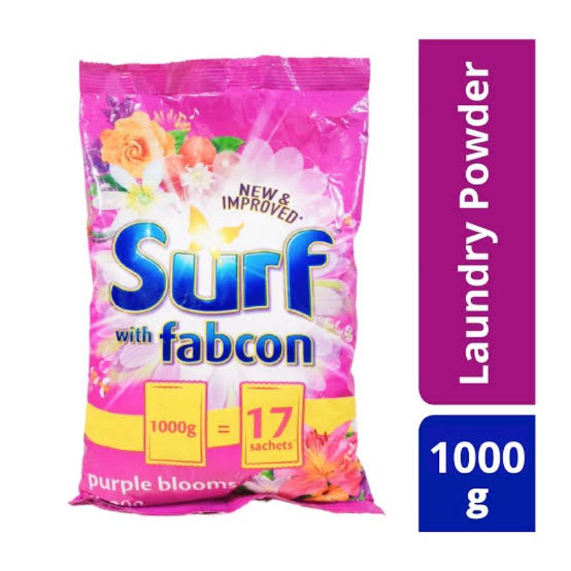 Surf Powder Detergent with Fabcon Purple Blooms 1000kg Pouch | Shopee ...