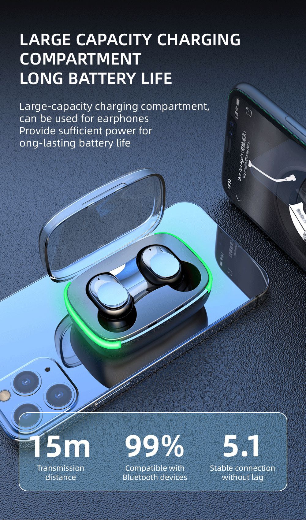 Zeus Bluetooth Wireless Earbuds Earphone Z-Y60 Cordless in-Ear ...