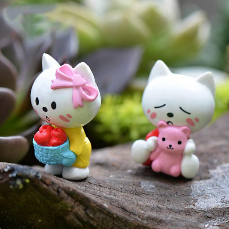 5pcs/lot Cute Cat miniature figurine cartoon character statue Model ...