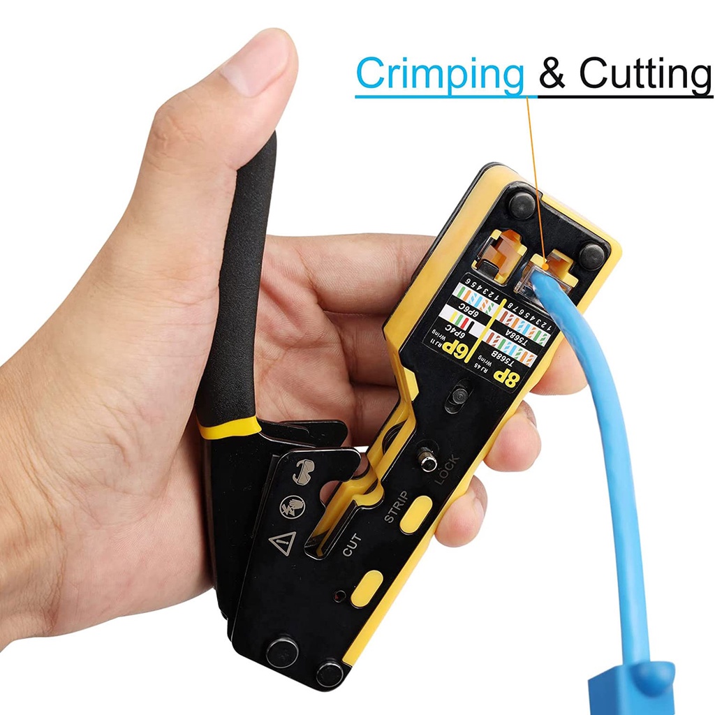 ZoeRax Cat6 Cat5 Cat5e 8P8C RJ45 Crimp Tool Pass Through Crimper Cutter ...
