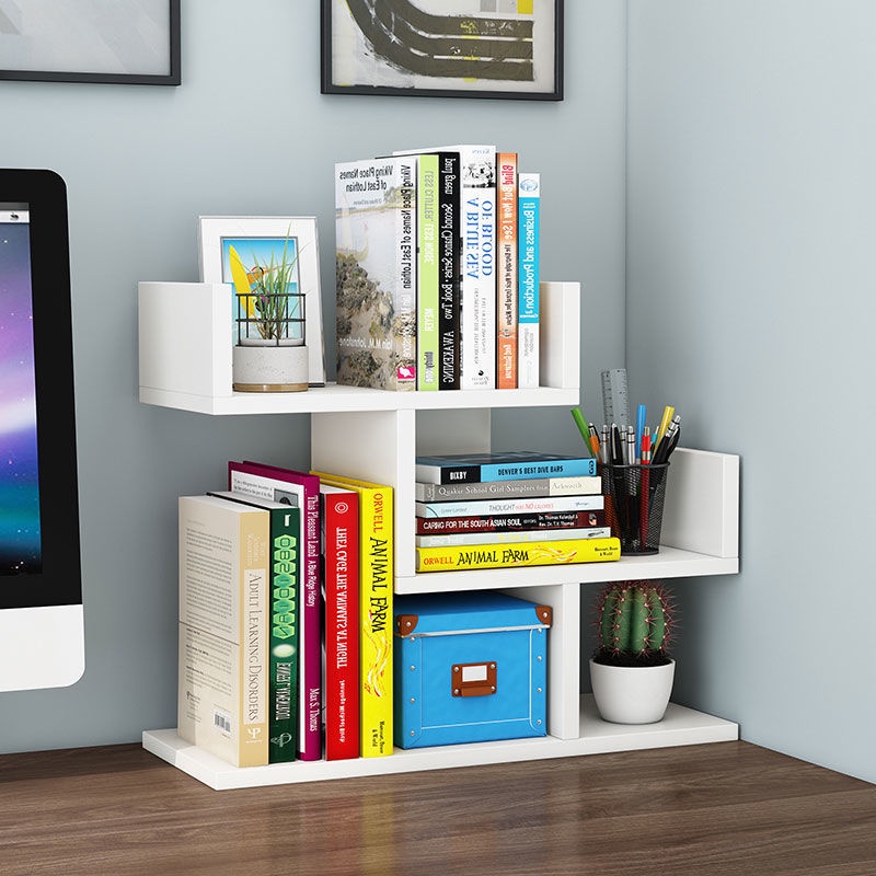 Office Desk Surface Panel Bookshelf Home TableStorage Rack Multi-Layer ...