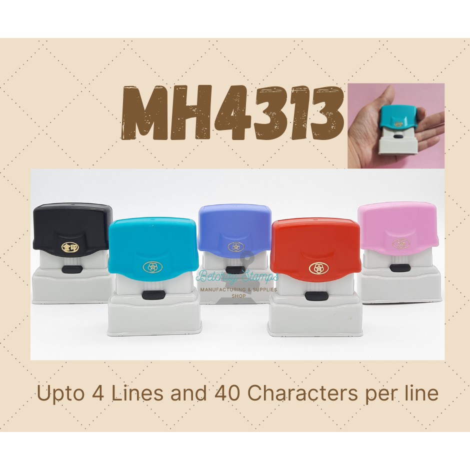 Betchay Stamp MH4313: Big Customizable Stamp for Name Signature and ...