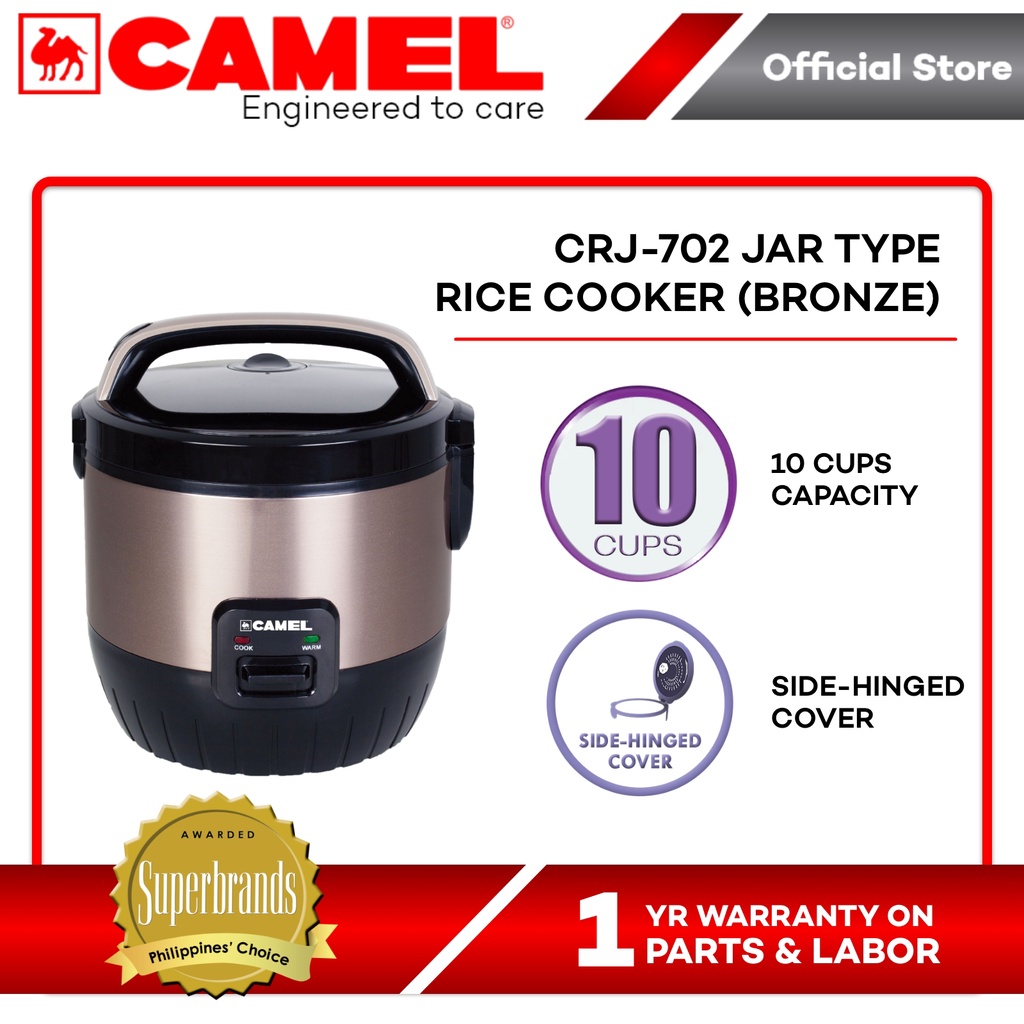 Camel CRJ-702 Jar Type Rice Cooker (10 cups / 1.8L) -Bronze | Shopee ...