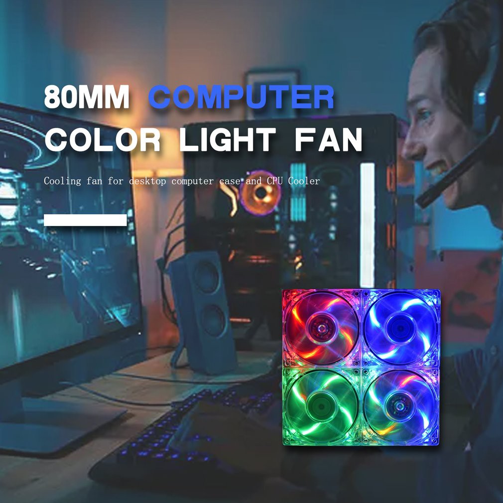 Computer chassis fan with led Multicolored color CPU Computer PC ...