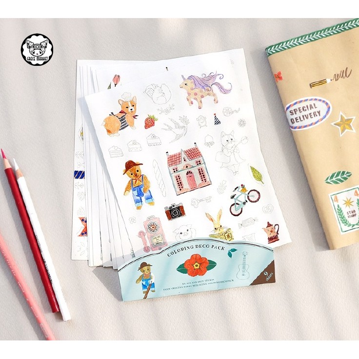 Iconic sticker DIY coloring deco pack (9 sheets) | Shopee Philippines