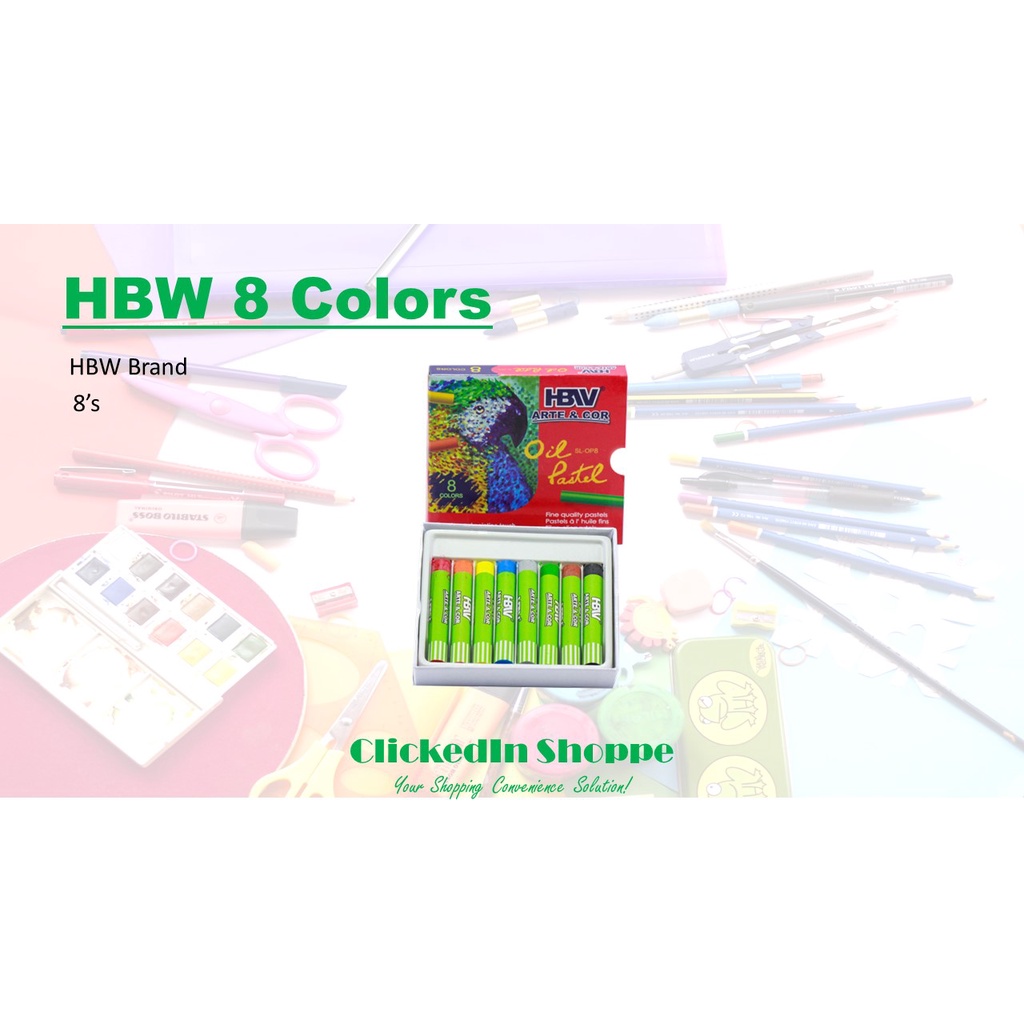 Oil Pastel Colors Golden & HBW Brand 8's 12's 16's 24's School Supplies ...