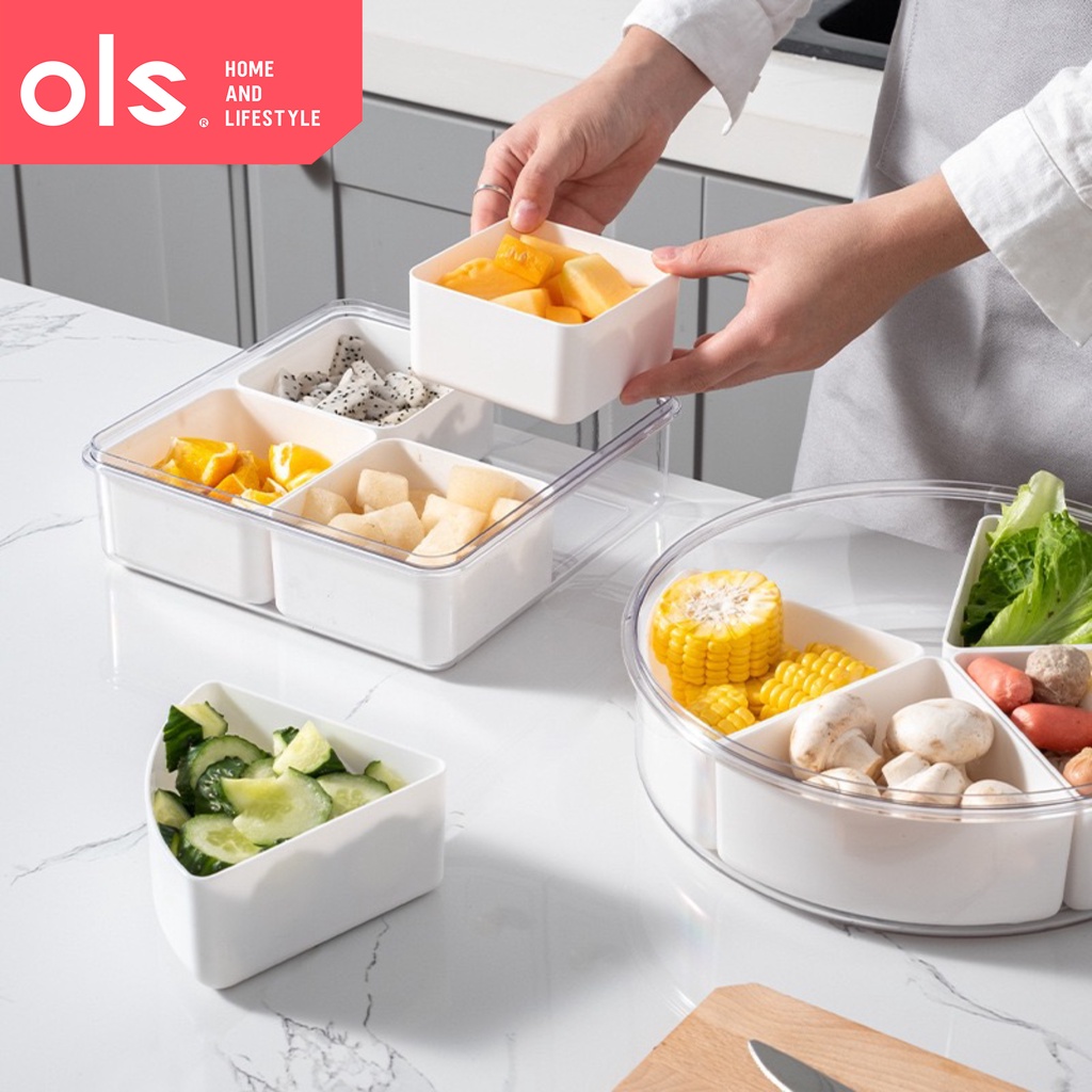 OLS Dry Food Storage Nuts Beans Container Refrigerator Organizer PET ...