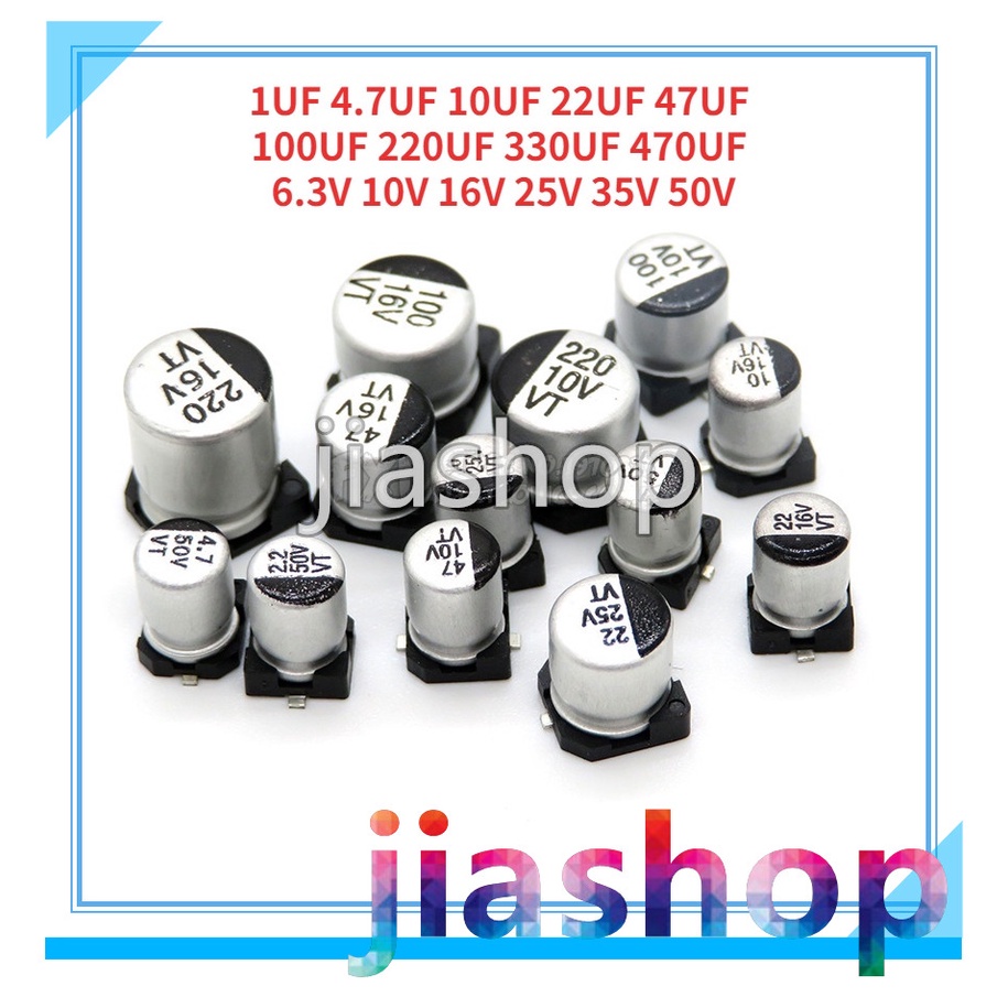 10Pcs/5Pcs SMD Electrolytic Capacitor Aluminum 1UF 4.7UF 10UF 22UF 47UF 100UF 220UF 330UF 470UF ...