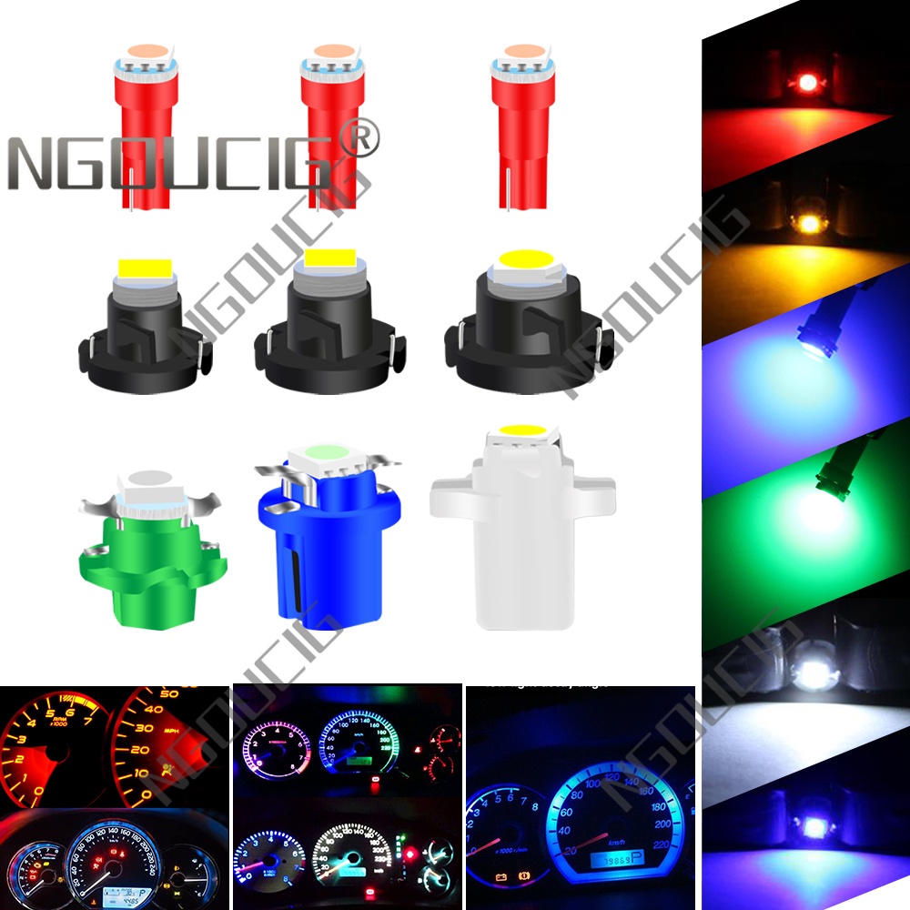 NGOUCIG 5PCS Car Dashboard Lights T5 LED Light T3 Bulb T4.2 Lamp T4.7 ...