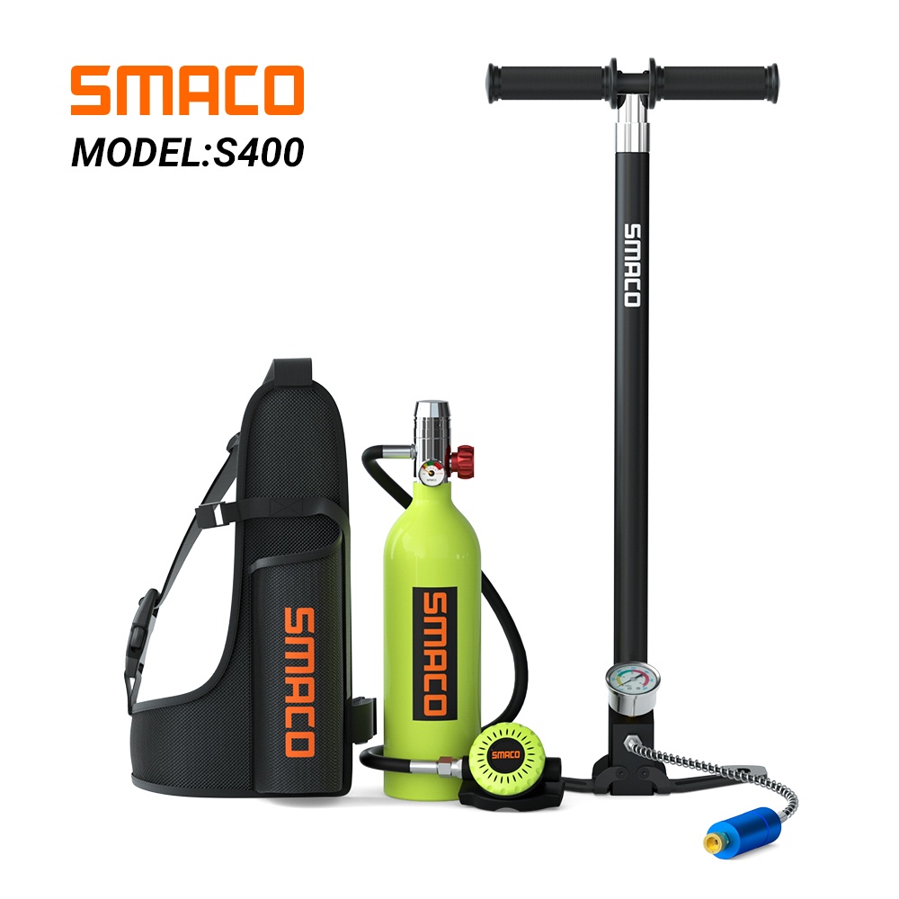 SMACO S400 1L Capacity Mini Scuba Tank Support 15-20 Min Underwater ...