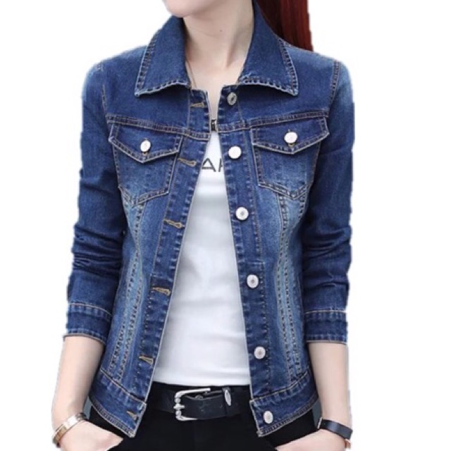 Denim Jacket for Women – Slim Fit Casual Long Sleeve Jean Coat – Korean ...