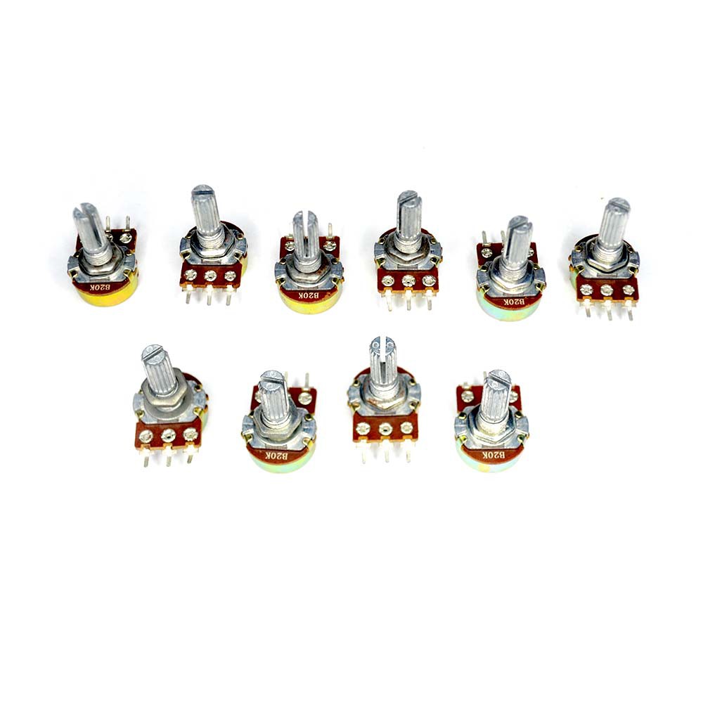 10 pcs Volume Control 3pin 20k/ 50k/ 100k ohm Single Linear Taper ...