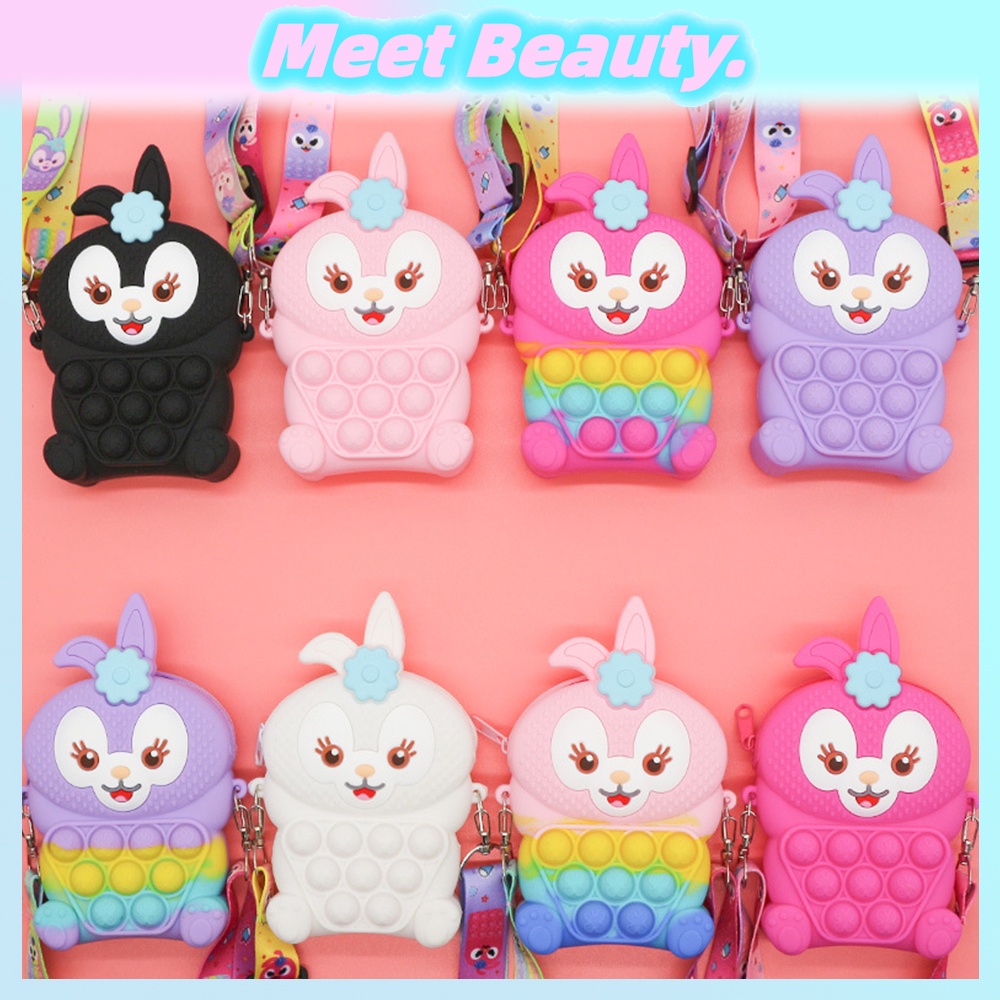 Star Delu Bubble Sensory Fidget Toys Bags Push Pop It Coin Pouch Sling ...