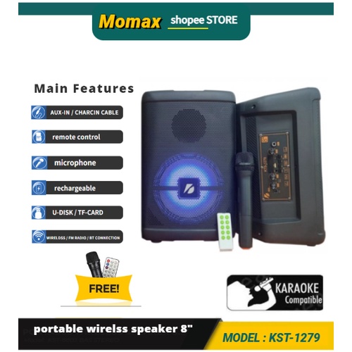 KTS-1279 Portable Wireless And Bluetooth Speaker Led flashlight WITH ...