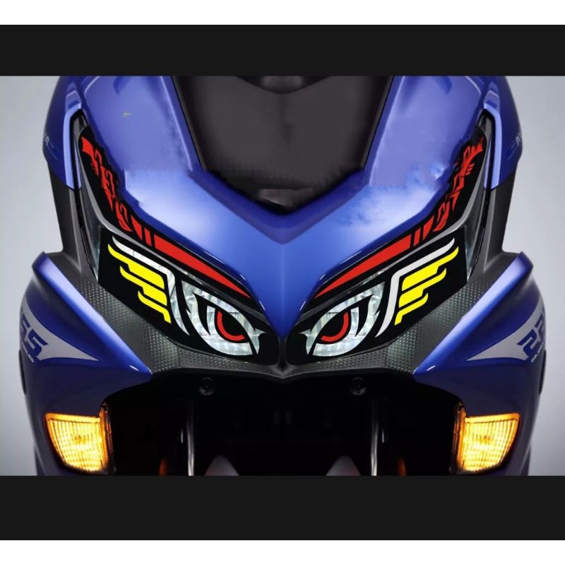 Aerox CONNECTED 2021-packed Headlight Variation Stickers Cool Eyebrows ...