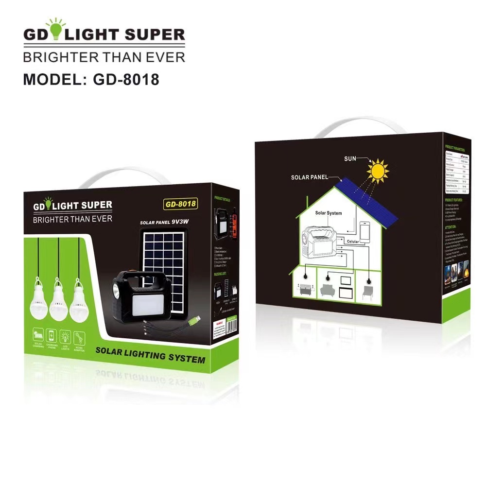 GDPLUS GD-8018 LED Solar Light System Kit | Shopee Philippines